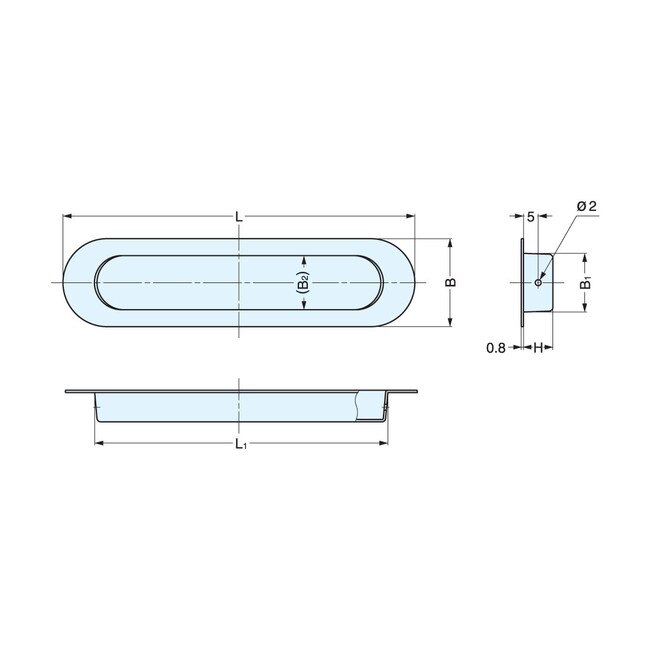 Sugatsune Hn 150 Sh, Flush Pull | HN-150SH