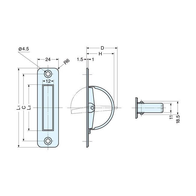 Sugatsune Stainless Steel Hatch Pull | HR-110R