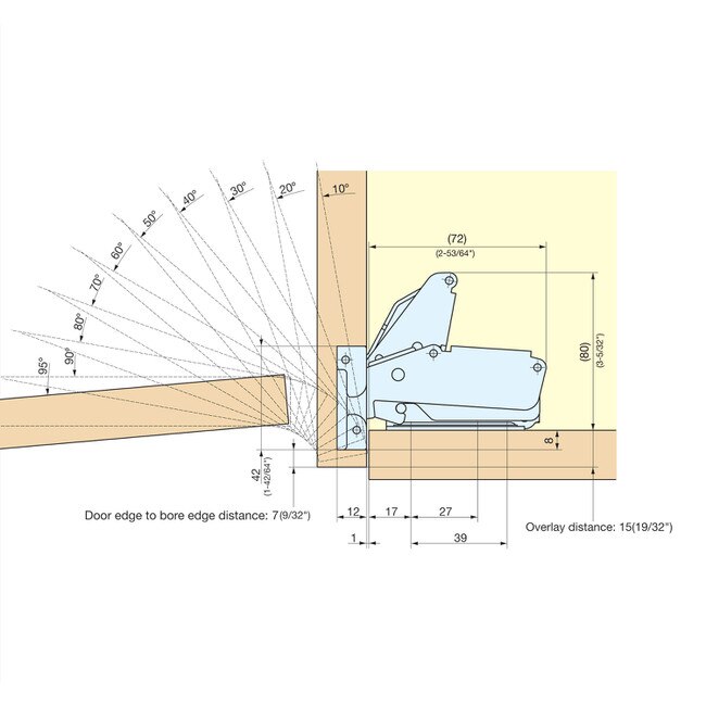 Sugatsune Concealed Hinge (Snap-On) | HT-160THV2 Series | HT-160THV2