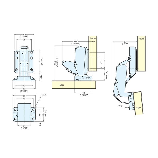 Sugatsune Concealed Hinge (Snap-On) | HT-160THV2 Series | HT-160THV2
