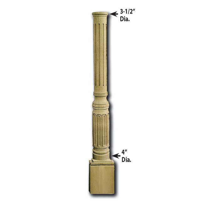 Full Round Hand Carved Column 43in H | HW8F
