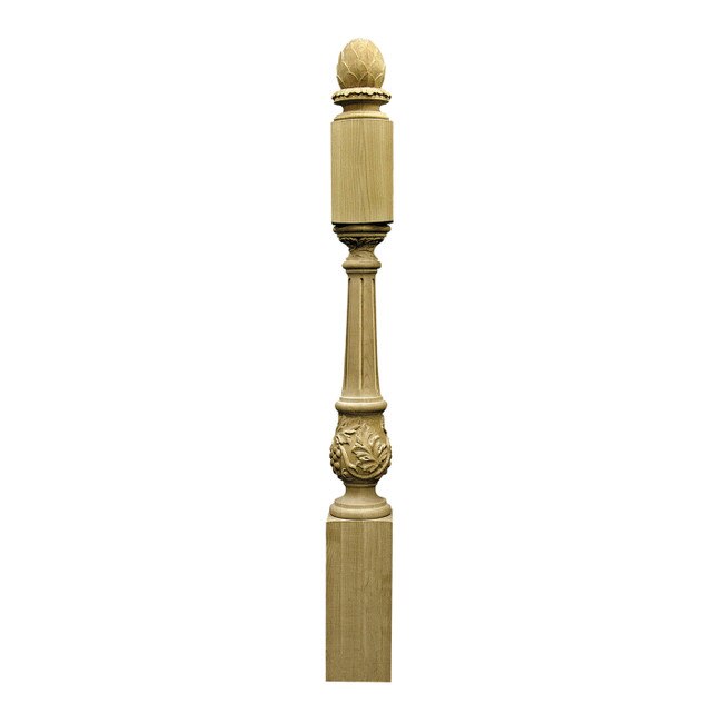Large Grape Cherry Newel Post 5 3/8" W X 52" H