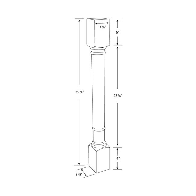 35-1/4in H | Column Island Legs | ISL-75-PARENT