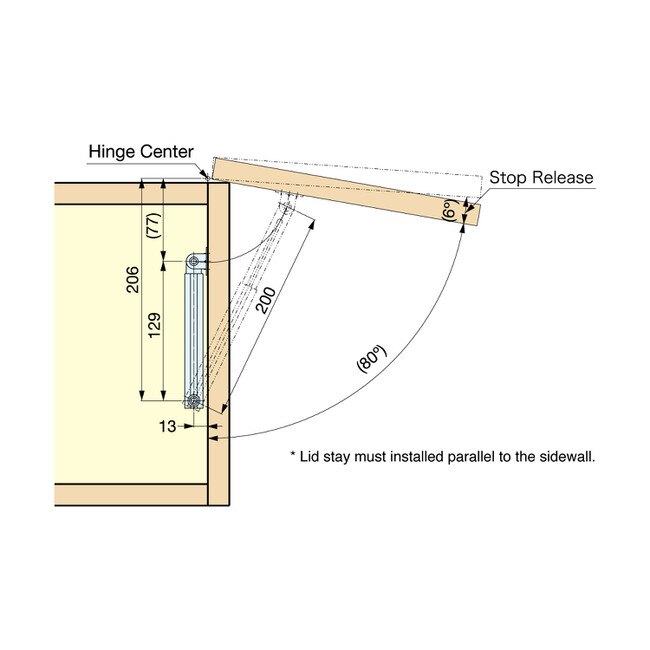 Sugatsune 7-7/8" Long Stainless Steel Low Profile Lid Stay | L-200P