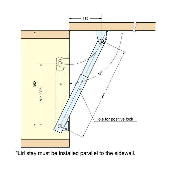 Sugatsune 13-25/32" Long Heavy Duty Lid Stay | LB-S350