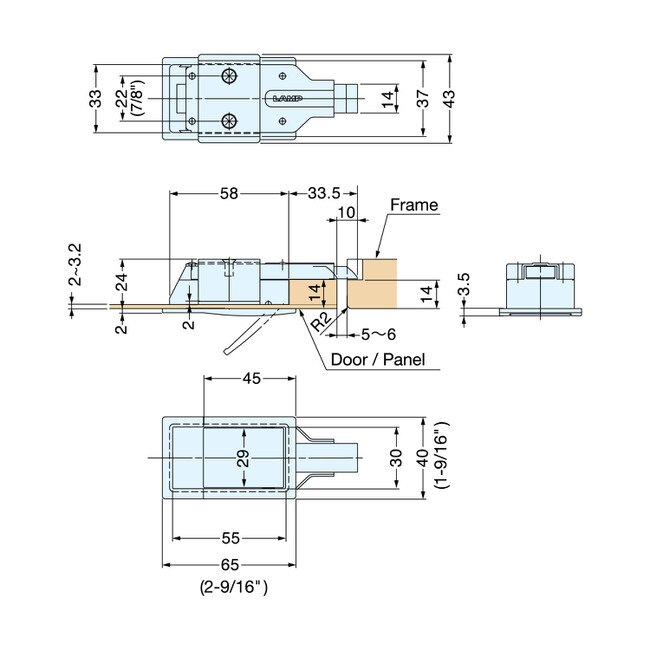 Sugatsune Flush Slam Latch | LC-65A Series | LC-65A