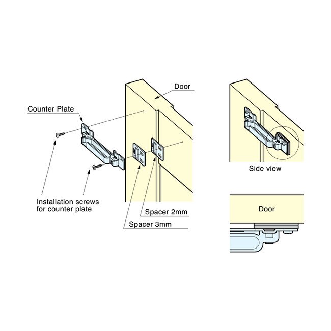 Sugatsune Spacer For LDD-S | LDD-S-P2-BL Series | LDD-S-P2-BL