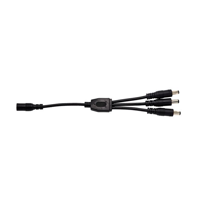 Black 3 Way Sweep Cable with DC5.5 Ends 12" | LED-3WAY-S-BK