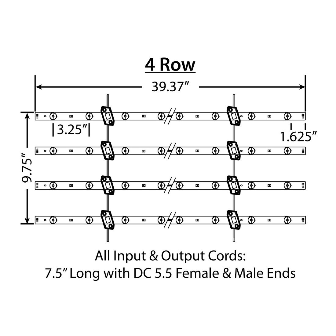 SEG LED Ladder Light 4 Rows x 20" Length | LED-LDR394-CW