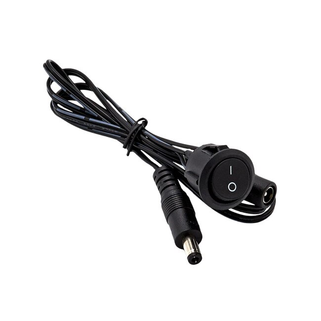 Large Round On/Off Switch with 18" DC5.5 Ends White | LED-LRSW-18-WH