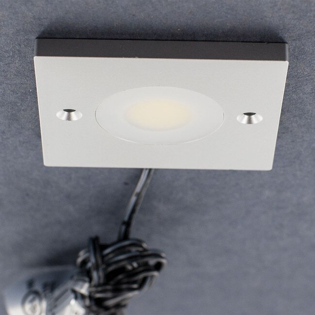 2-5/16" Square Diameter Puck Light 3.5 Watts | 12V UL | Satin Aluminum