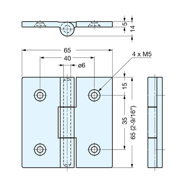 Sugatsune 316 Stainless Steel Hinge | LSF-65 Series | LSF-65