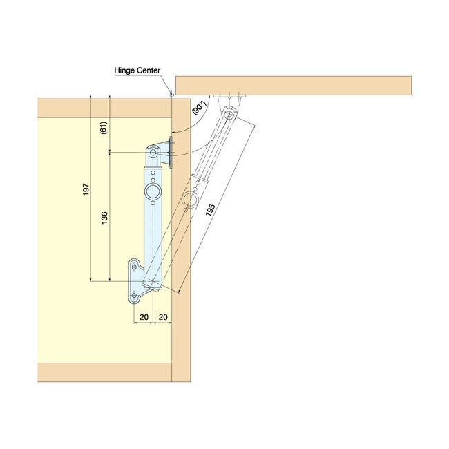 Sugatsune Lid Stay (with Locking) | LSP-195B Series | LSP-195B