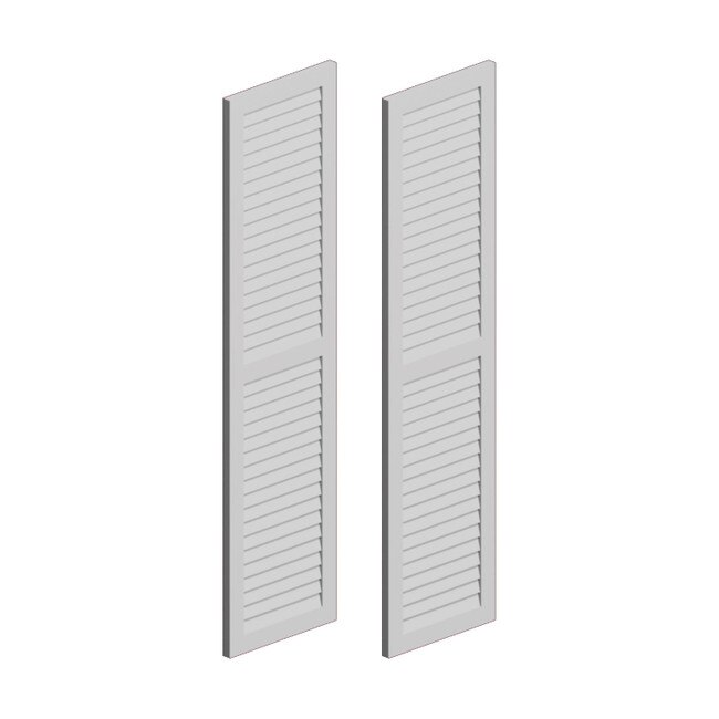 54" High x 16" Wide x 1" Projection Louvered Shutter with Center Rail