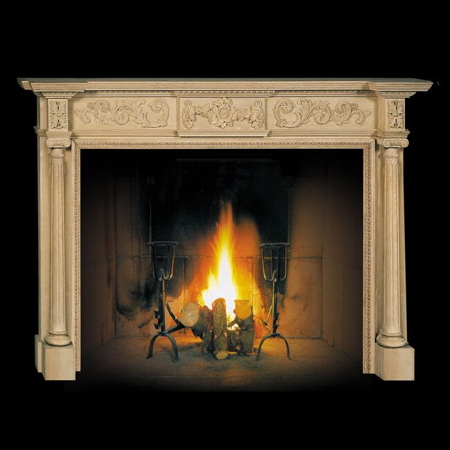 50" Inside Width x 40" Inside Height Solid Maple Hand Carved Fire ...