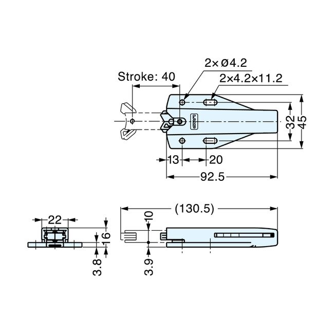 Sugatsune High Temp Touch Latch | MLC-HT130BL