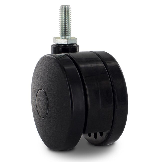 Swivel Non Hooded Twin Wheel Furniture Caster 3/8-16 x 1in Long ...