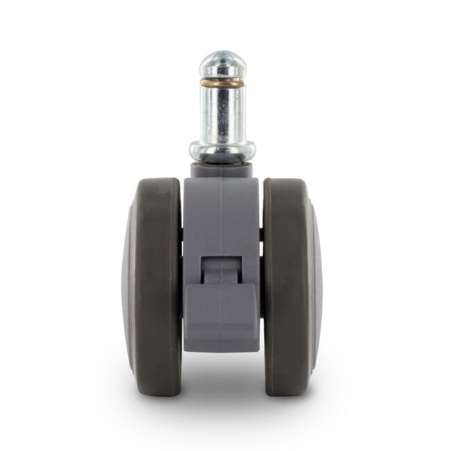 Two-Tone Gray Swivel Twin Wheel Series Caster Friction Ring Stem 7/16in ...