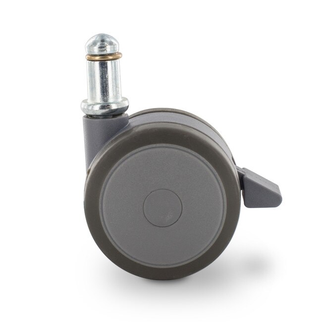 Two-Tone Gray Swivel Twin Wheel Series Caster Friction Ring Stem 7/16in ...