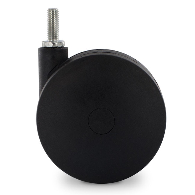 Black Swivel Non Hooded Twin Wheel Furniture Caster | 3/8-16 x 1in Long ...