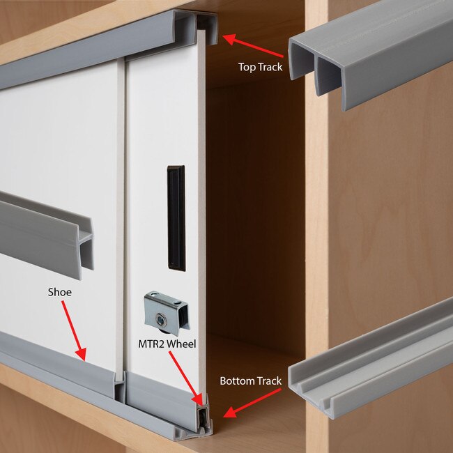 Plastic Miracle Sliding Door Track for 1/4in Glass with Shoe | MT39