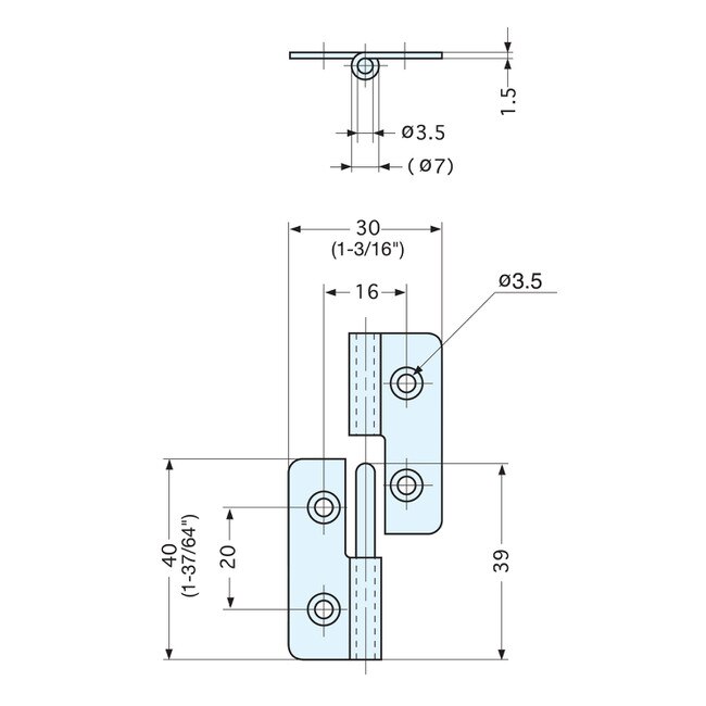 Sugatsune Lift-Off Hinge | NH-40RSS Series | NH-40RSS