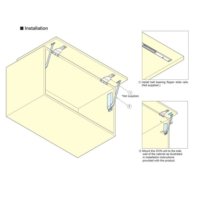 Sugatsune Black Soft Closing Mechanism for Over-the-Top Flipper Doors ...