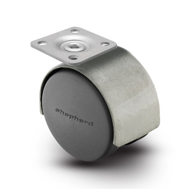 Swivel Hooded Twin Wheel Caster 1-1/2in Square Top Plate | PAC-60-1