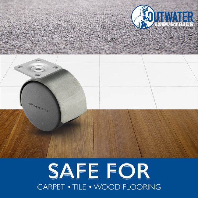 2-3/8in Dia | Hooded Twin Wheel Caster | 1-1/2in Square Top Plate | PAC ...