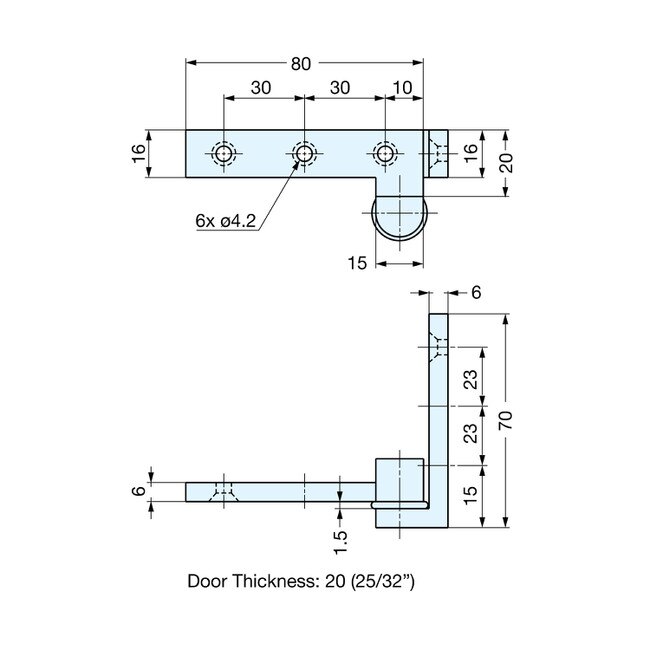 Inset Door Pivot Hinge | PAW-80