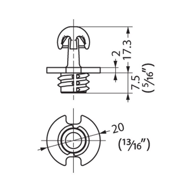 Sugatsune Panel Clip-Self Tapping Male | PC-M2H