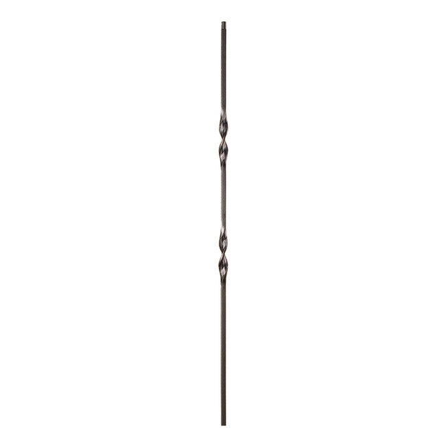 Powder Coated Baluster Ribbon Twist Satin Black 1/2" Square x 44" High ...