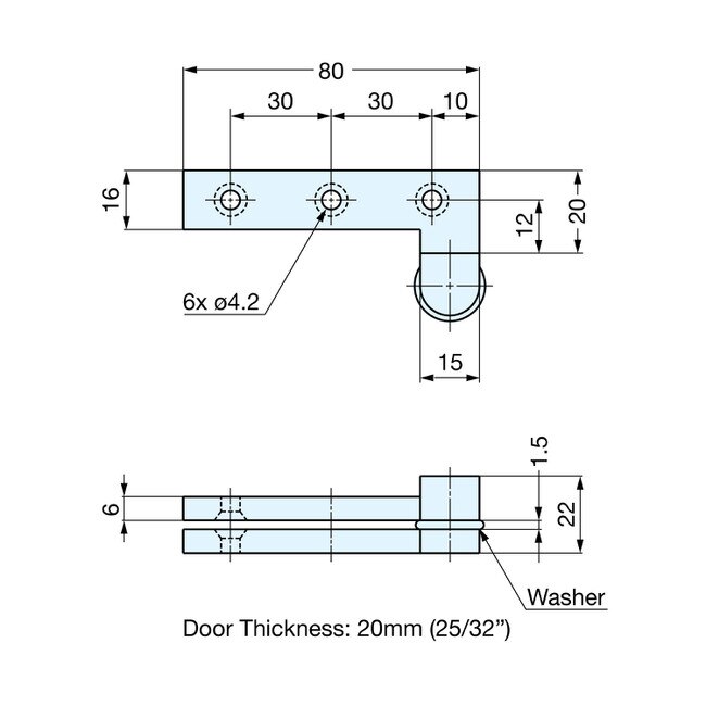 Sugatsune Inset Door Pivot Hinge | PH-80 Series | PH-80