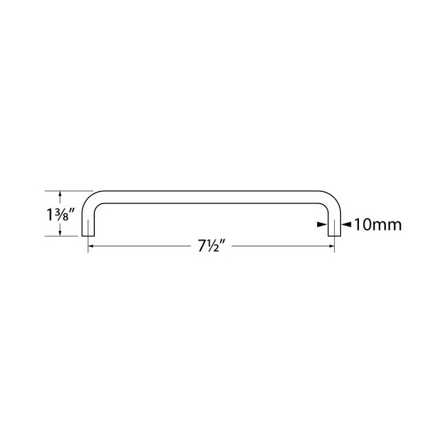 7 1/2in CC (192mm) | Handle Pull | 8in OL | 304 Grade Stainless Steel ...