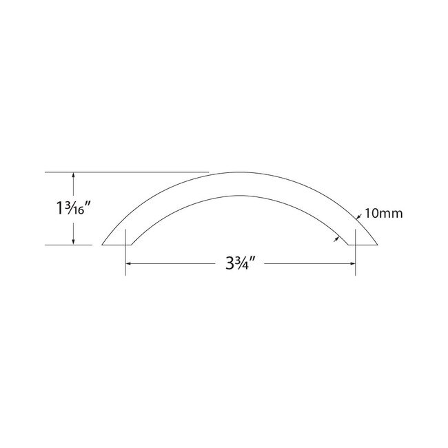 3 3/4in CC (96mm) | Bow Pull | 4 1/2in OL | 304 Grade Stainless Steel ...
