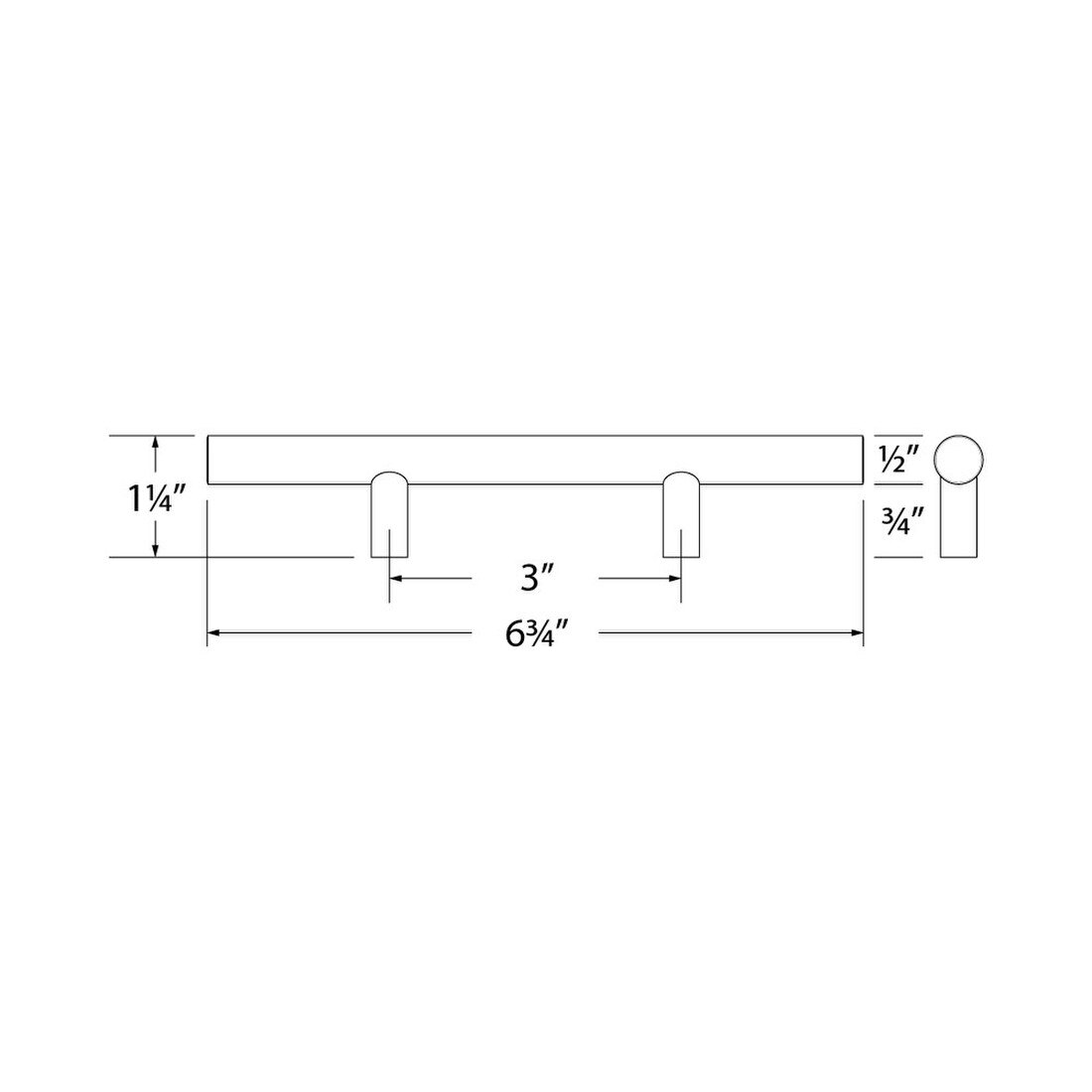 Steel Bar Pull 6-3/4 O.L. 3"Cc