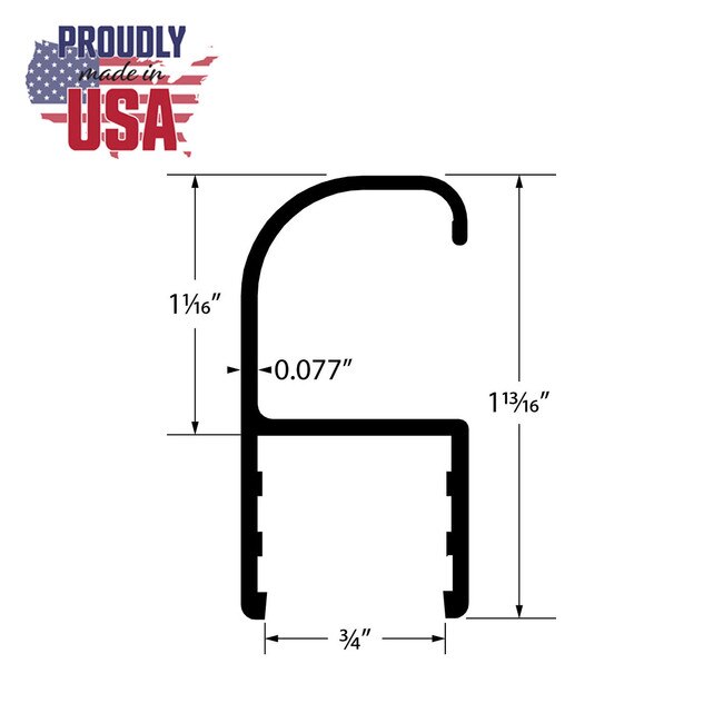 Clear Anodized Continuous Aluminum Pull 8' Long