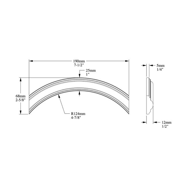 Orac Decor Panel Moulding Curve 7-1/2in H x 1/2in Proj | PX103A