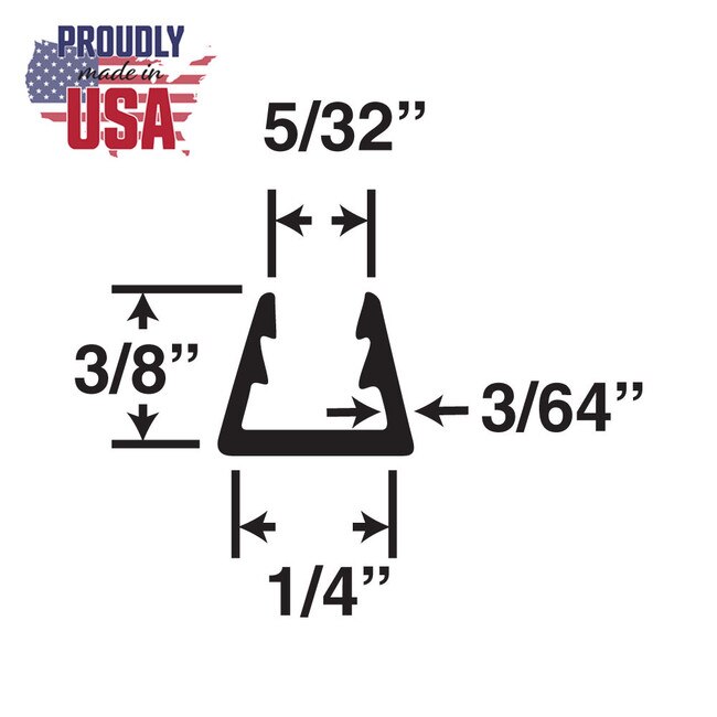 1/4in | Rigid Styrene | U Channel Moulding | R104-588 Series | R104-588 ...