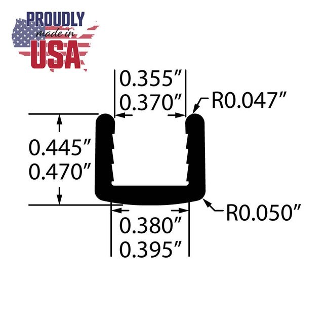 3/8in | Rigid Styrene | U Channel Moulding | R104-589 Series | R104-589 ...