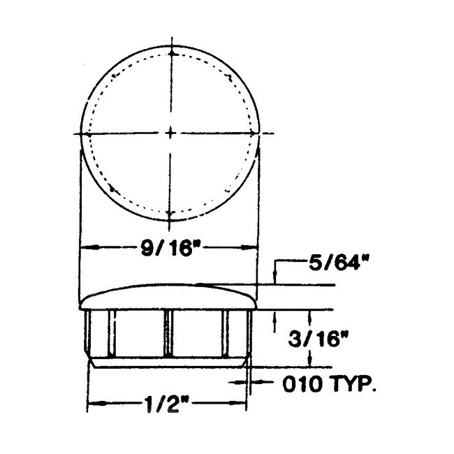 1/2" Diameter Brown Polyehtlyene Scew Plug Butto