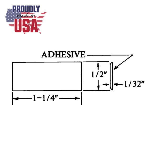 HDPE Adhesive Glide Strip 1-1/4in W x 1/32in Thick | ALU570-M-36-4