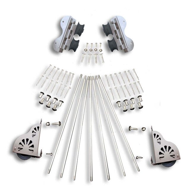 Swivel Rolling Ladder Kit With Brake For 8ft Ladder Satin Nickel Finish ...