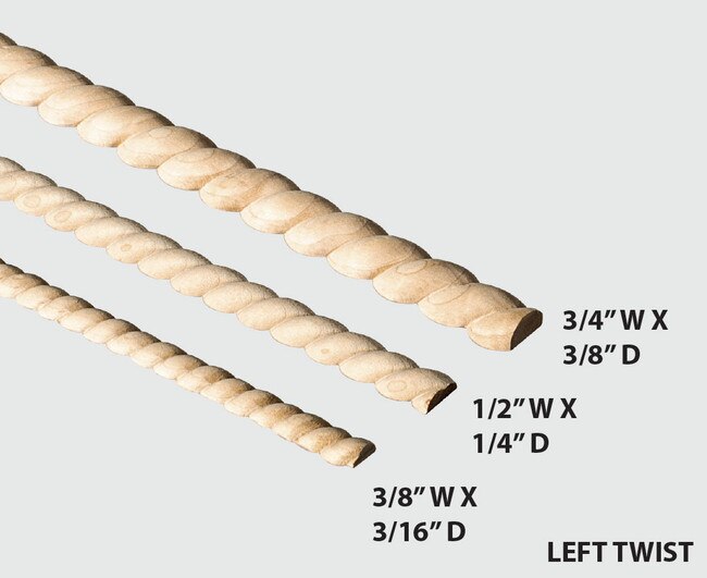 Premium Half Round Accent Rope Moulding with Left Twist 1/2in W | ROPE ...