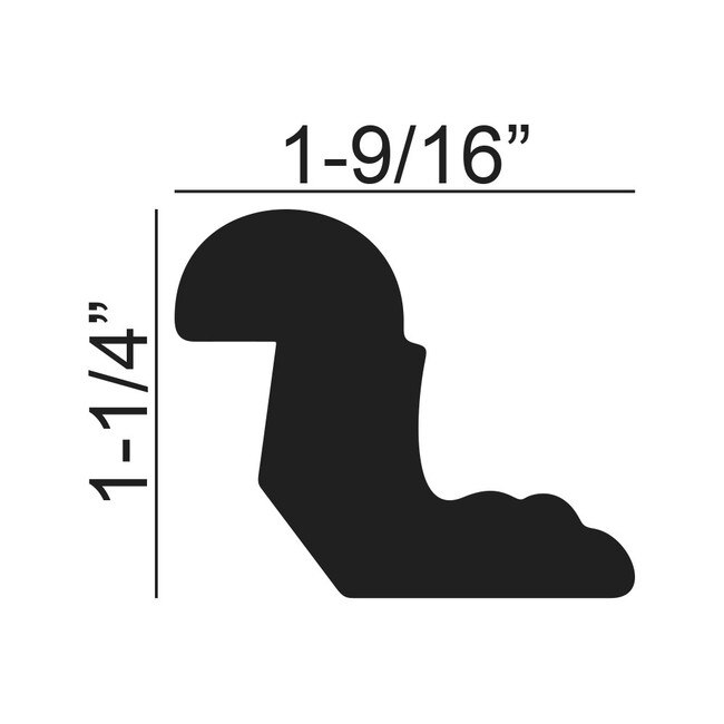 Cap and Backband Moulding 1-1/4in H x 1-9/16in Proj | ZZ-RPS-0490