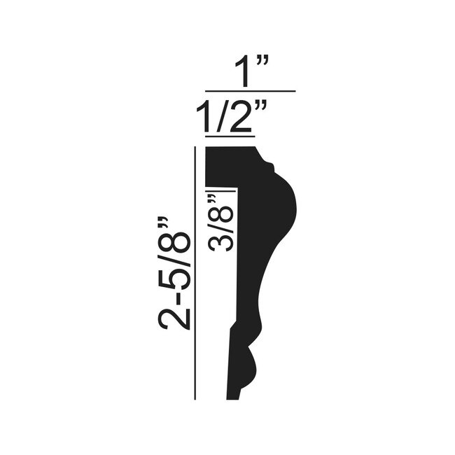 Cap and Backband Moulding 2-5/8in H x 1in Proj | ZZ-RPS-0492