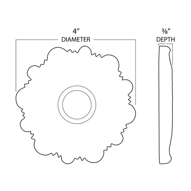 Hand Carved | Solid North American | Rosette Applique | RWC004 Series ...