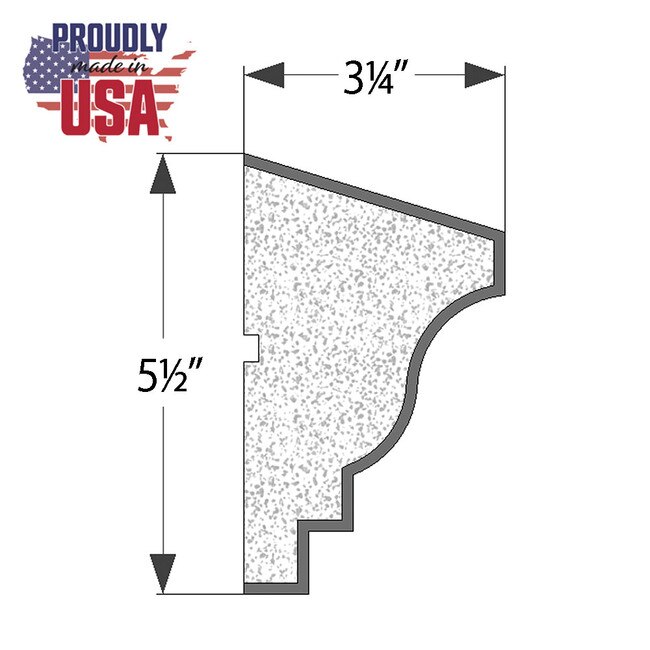 5-1/2" High x 3-1/4" Deep European Series Acrocore EPS Sill Moulding 8 ...