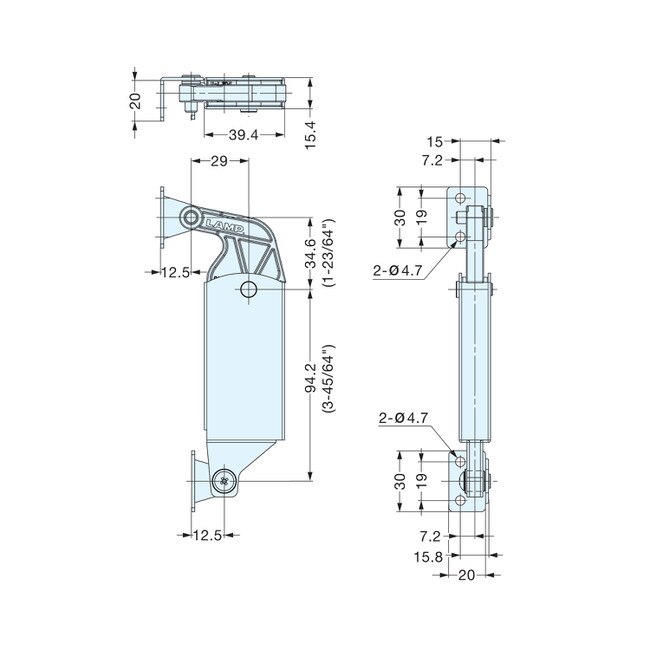 Sugatsune Stainless Steel Loaded Spring Lid Stay | S-AT01S Series | S-AT01S