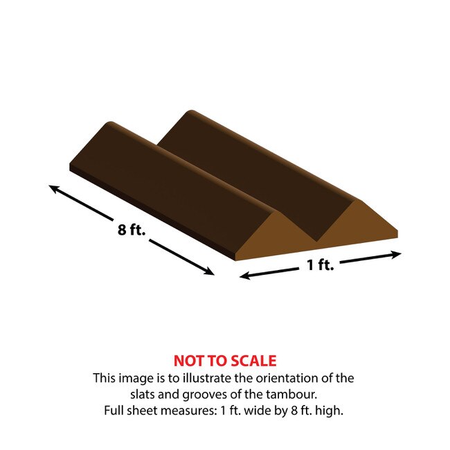 1ft Wide x 8ft High Unfinished Solid Decorative Tambour Sheet Triangle ...